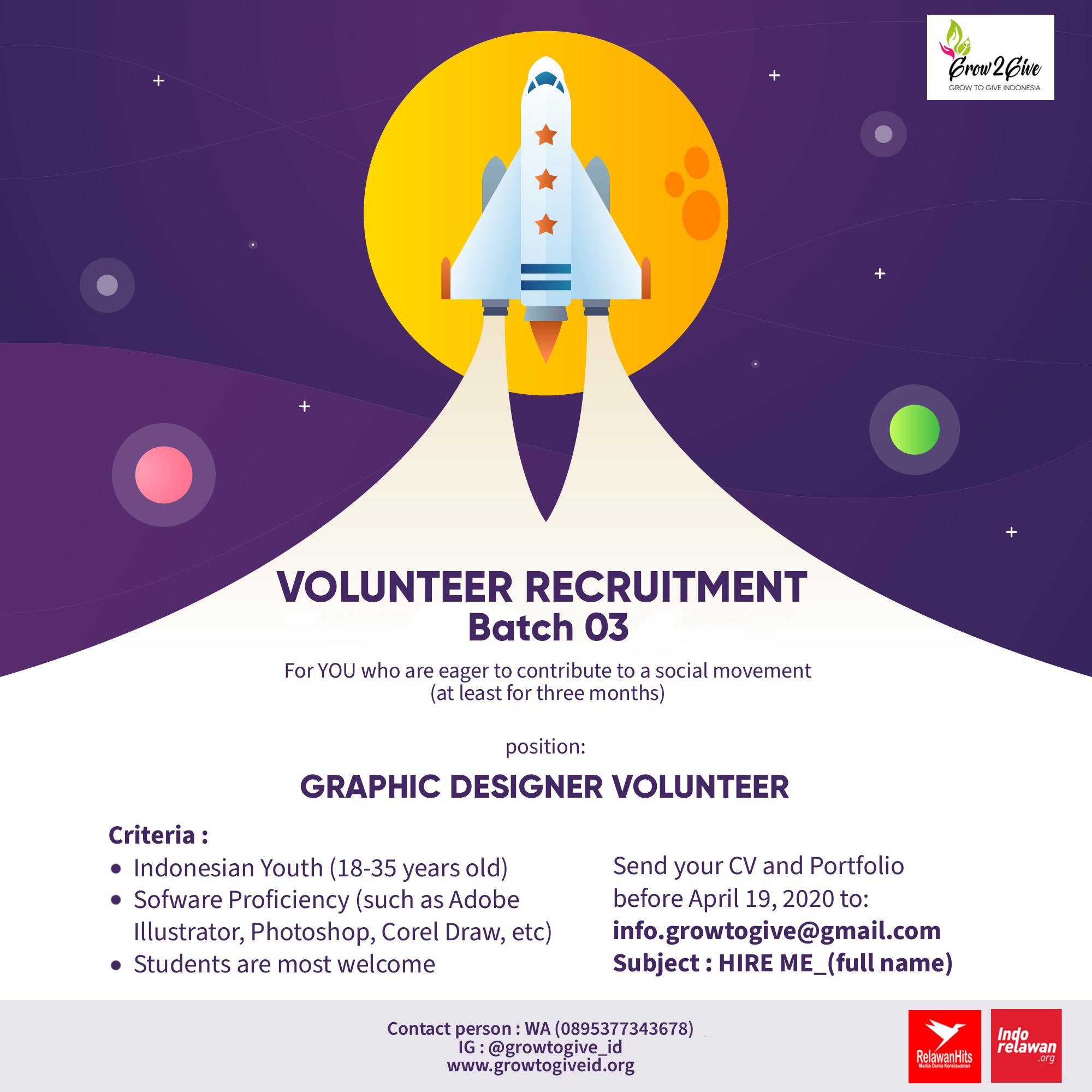 Indorelawan - VOLUNTEER RECURITMENT BATCH 03 (GRAPHIC DESIGNER)