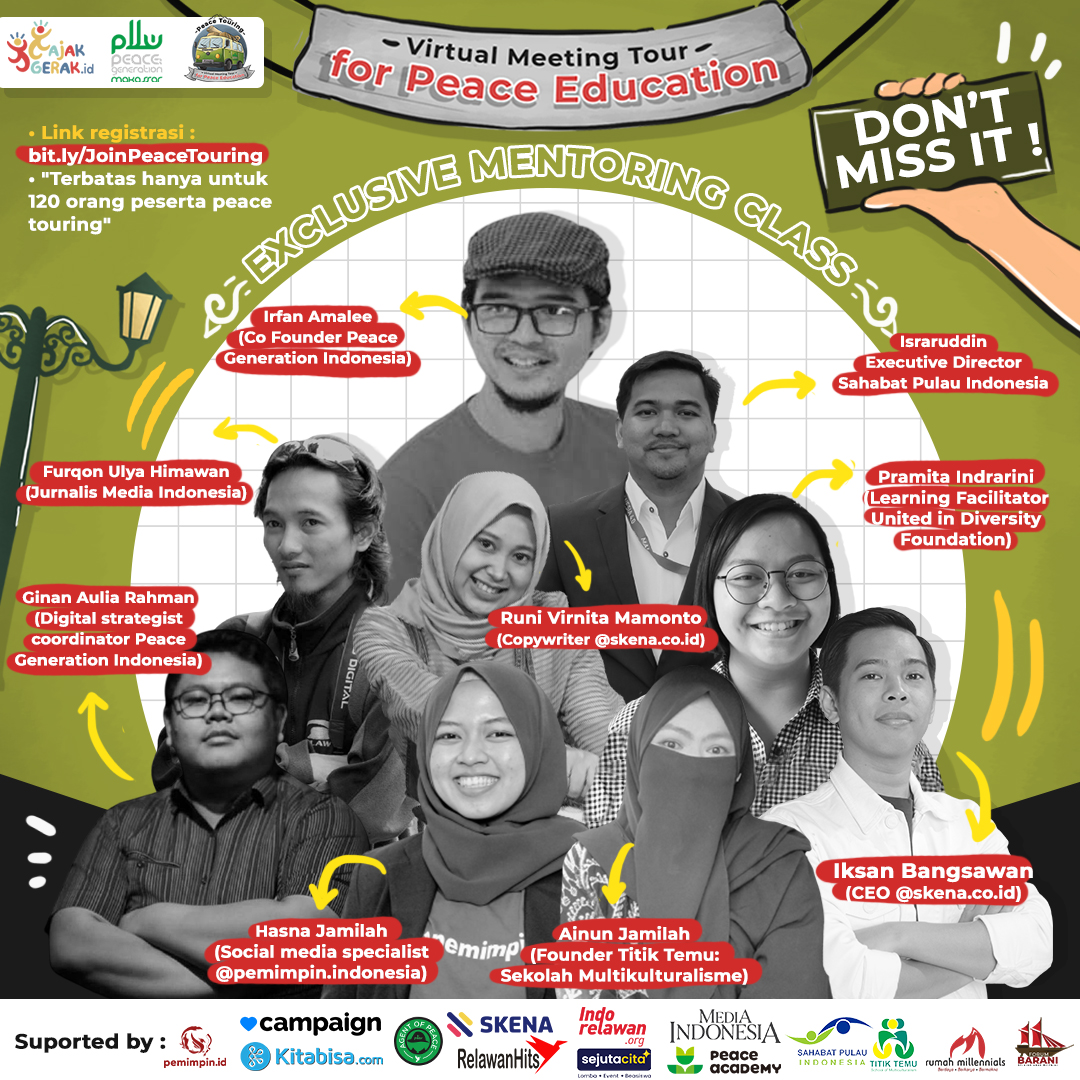 Indorelawan - PEACE TOURING (Virtual Meeting for Peace Education